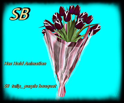 Second Life Marketplace - SB tulip_ purple-white bouquet